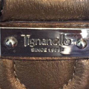 Tignanello | Bags | Tignanello Brass Pebbled Leather Satchel | Poshmark